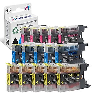 HOTCOLOR 15 Color Pack LC71/LC75/LC79 LC-71 LC-79 LC-75 Cyan Magenta Yellow Ink Cartridg for Brother MFC-J430W,MFC-J5910DW,MFC-J625DW,MFC-J6510DW Printer (5C,5M,5Y)