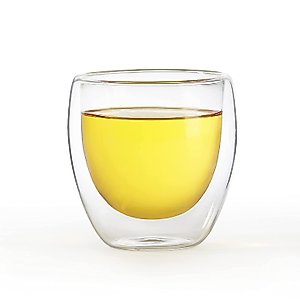 VAHDAM, Double Walled Glass Tea Cup (8.5oz/250ml Capacity) Lead-Free Borosilicate Glass, BPA Free | Double Walled Coffee Mug