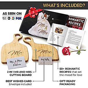 DELUXY Mr & Mrs Cutting Board & Cheese Board- Wedding Gifts for Couples Unique 2023, Mr and Mrs Gifts, Couples Gifts for Him and Her, Bridal Shower Gifts for Bride, Cool Engagement Gifts, Anniversary