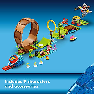 LEGO Sonic The Hedgehog Sonic’s Green Hill Zone Loop Challenge Building Toy Set, Sonic Adventure Toy with 9 Sonic and Friends Characters, Fun Gift for 8 Year Old Gamers and Young Fans, 76994