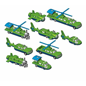 POPULAR PLAYTHINGS Magnetic Mix or Match Vehicles 2 Toy Play Set, 12 Pieces