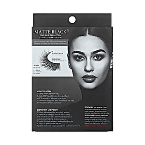 KISS Lash Couture 3D Matte False Eyelashes, Matte Twill', 14 mm, Includes 4 Pairs Of Lashes, Contact Lens Friendly, Easy to Apply, Reusable Strip Lashes