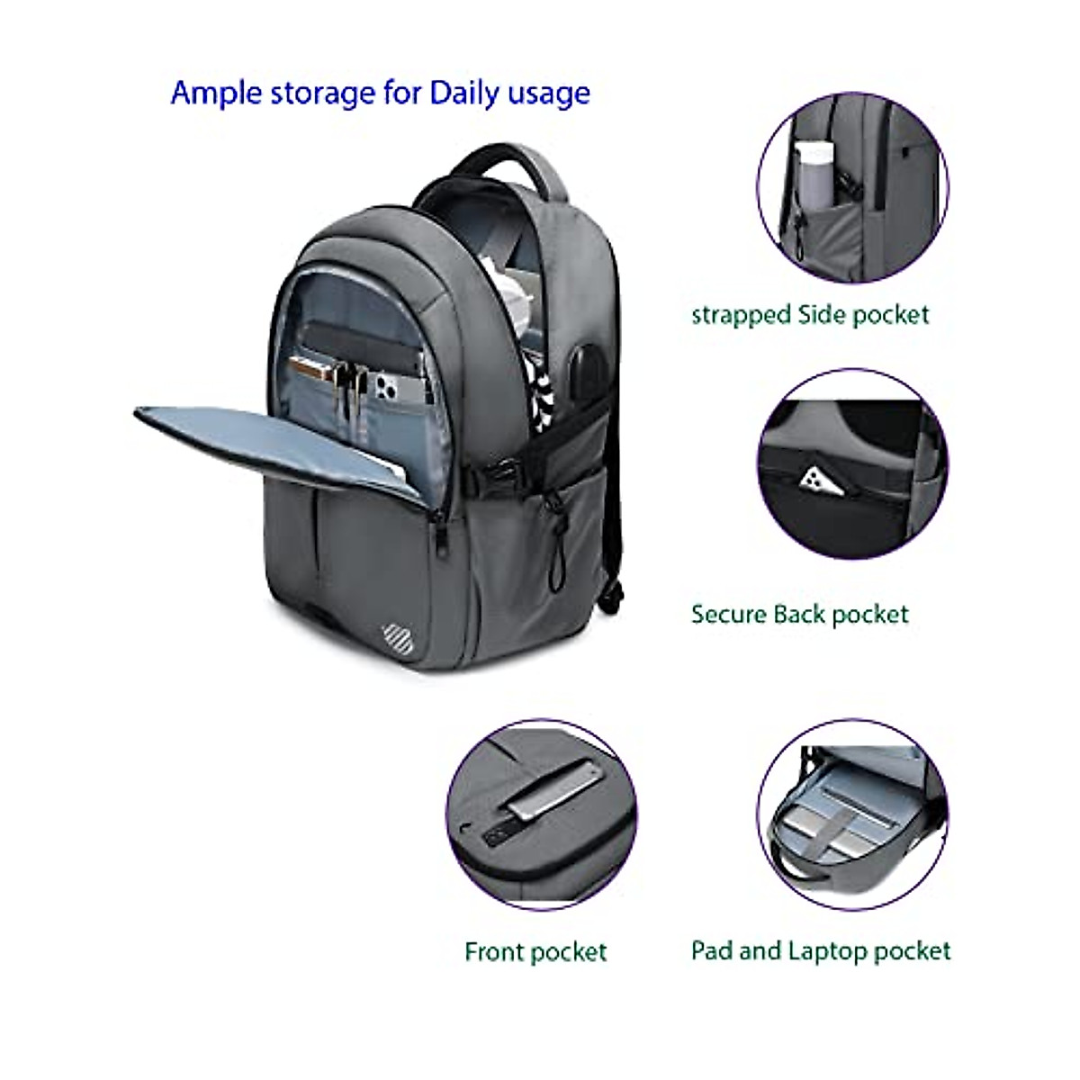 BAUHOO Ballistic Resistant Backpack (Double Shield) Grey