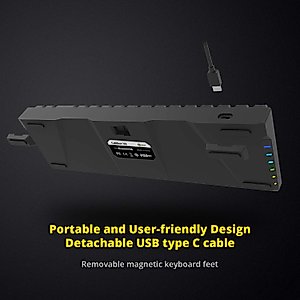 DREVO Calibur V2 TE RGB 60% Wired Mechanical Gaming Keyboard, 71-Key Small Compact, Work for PC/Mac, Detachable USB Type-C, Outemu Brown Switch, Black