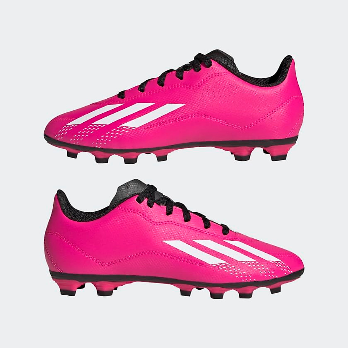 adidas X SPEEDPORTAL.4 Flexible Ground Soccer Shoe, Team Shock Pink/White/Black, 3.5 US Unisex Little Kid