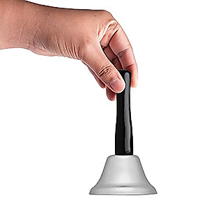 Silver Steel Tea Hand Bell for Wedding Events Decoration, Food Line, Alarm, Jingles, Ringing