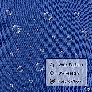 EAIMi Outdoor Chair Cushions - Waterproof Tufted Seat Cushions for Patio Furniture Set of 2 - U Shaped Memory Foam Overstuffed Patio Cushions for Wicker Chair with Round Corner 19"x19"x5", Navy