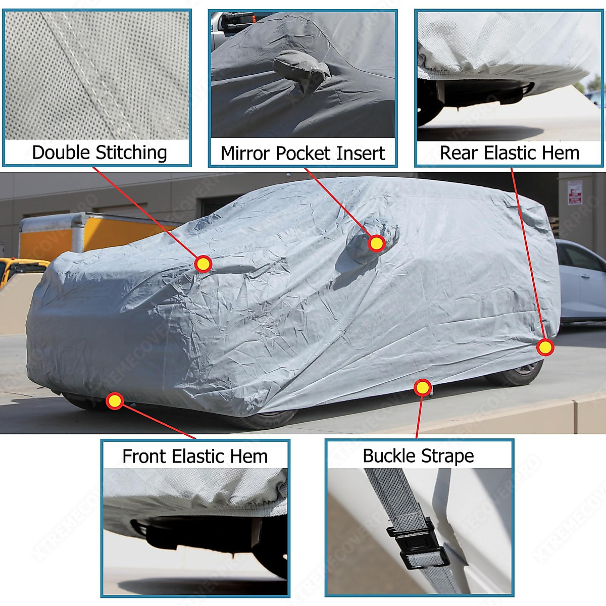 Car Cover fits 2009 2010 2011 2012 2013 2014 2015 2016 2017 2018 2019 Ford Flex XTREMECOVERPRO PRO Series Grey