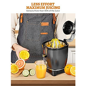 OSTBA Citrus Juicer Electric, Orange Juicer with Two Cones, Lemon Lime Grapefruit Orange Juice Squeezer, Anti-drip Spout, Stainless Steel Handle, Easy to Clean and Use