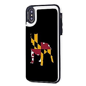 Pitbull Maryland Flag Wallet Phone Cases Fashion Leather Design Protective Shell Shockproof Cover Compatible with iPhone X/XS