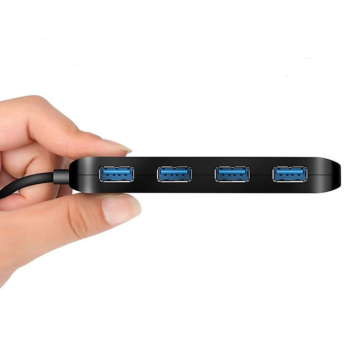 USB 3.0 Hub Splitter - USB Extender 4 Port USB Ultra Slim Data Hub with Individual Power Switch and LED for Laptop, Computer, PC, Thumb Driver and More