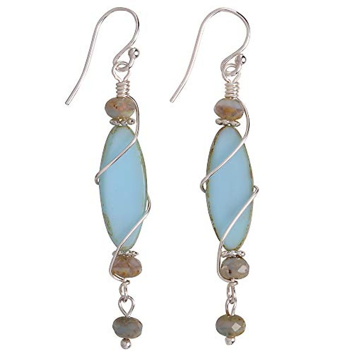Topsail Island Earrings - USA-Made Nickel Free Handcrafted Stone Earrings (Robin's Egg Blue, RB02*)