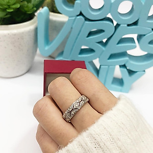 AFFY Sterling Silver Diamond Accent Band Ring (I-J Color, I2-I3 Clarity) Ring Size-8.5