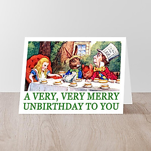 CafePress A VERY MERRY UNBIRTHDAY Folded Greeting Card Matte