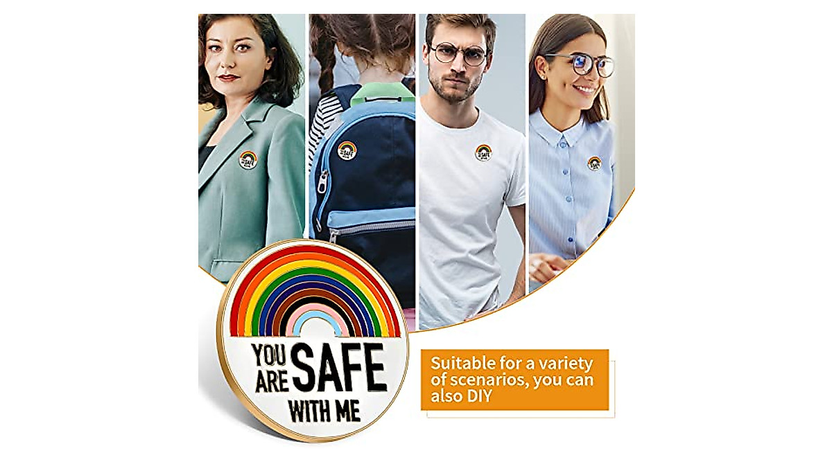 YOU ARE SAFE WITH ME Enamel Pride Pin for Decoration