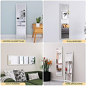 Beauty4U Full Length Mirror Wall Mirror Full Body Dressing Mirror Wall Mounted Hanging for Dorm Home, 50"x 14", White