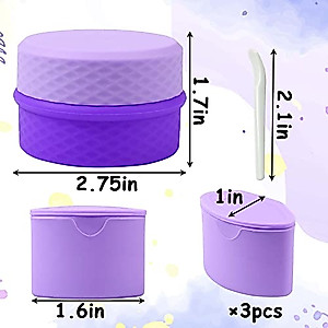 Juome Travel Containers for Toiletries, Silicone Travel Size Containers with Lid, Leak-proof Travel Jars for Creams Travel Essentials Accessories Kit for Cosmetic Makeup Cream for Women (Purple)