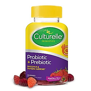 Culturelle Daily Probiotic Gummies for Women & Men, Berry Flavor, 52 Count, Naturally-Sourced Daily Probiotic + Prebiotic for Digestive Health, Non-GMO & Vegan