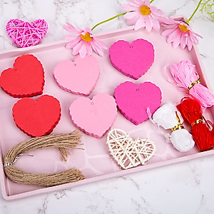 SallyFashion 240PCS Valentines Heart Gift Tags, Pink Paper Tags Heart Shaped Paper Labels for Valentine's Day Mother's Day Anniversary Wedding