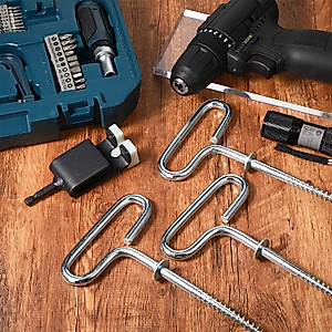 Hotop Ice Anchor Fishing Tent Stakes, Ice Fishing Shelter Anchor Ice Shanty Anchor Outdoor Camping Tent Threaded Tent Peg 235 Carbon Steel Accessories for Ice Fishing Winter Fishing Tent (4 Pieces)