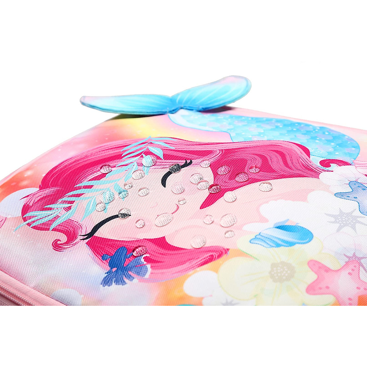 LEDAOU Kids Preschool Backpack Lunch Box Girls Kindergarten BookBag Primary Waterproof Galaxy School Bag 7 Pockets with Chest Strap