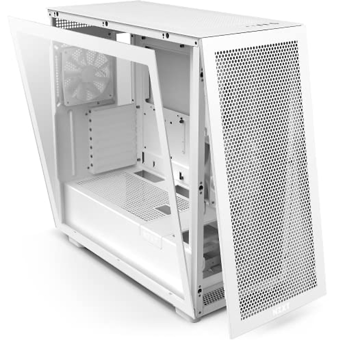 NZXT H7 Flow - CM-H71FW-01 - ATX Mid Tower PC Gaming Case - Front I/O USB Type-C Port - Quick-Release Tempered Glass Side Panel - White
