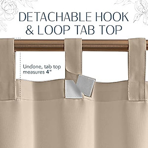 Elrene Home Fashions Rhodes Solid Indoor/Outdoor Window-Curtain Set, 2 Panels, 52 inches X 95 inches, Taupe