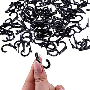 Zhehao 100 Pieces Key Hooks Jewelry Small Hooks Key Hanging Small Hooks Wall Mounted Single Hook Robe Hooks Coat Hooks and 110 Pieces Screws for Hanging Hat, Scarf, Bag (Black,100 Pieces)