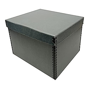 Lineco, Blue/Gray Record Storage Box 12"x15"x10". Archival Acid Free with Metal Edge. Protection from Dust, Light, & Debris. Store & Protect Documents, Files, Prints, 1 Pack