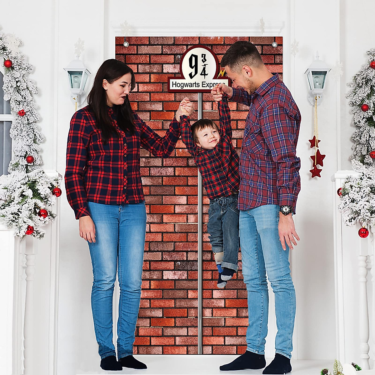 Brick Wall Backdrop,Platform 9 and 3/4 King's Cross, Photo Booth Props Brick Wall Background, Suitable for Outdoor and Indoor use, Fan Love, Birthday Gifts, Party Supplies.