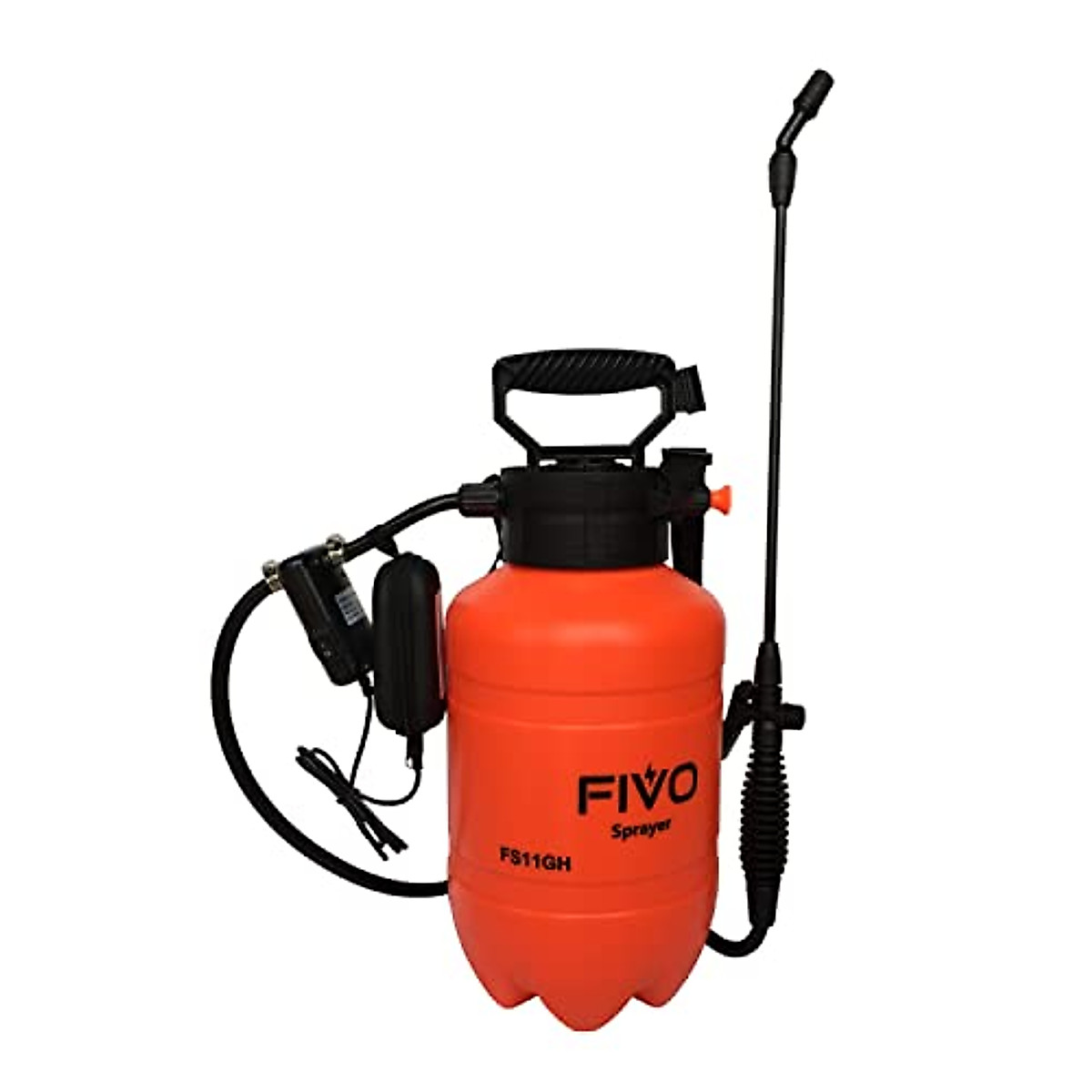 Battery Powered Sprayer and Pump Sprayer (Dual Function) for Lawn and Garden with Rechargeable Lithium Ion Power Bank and Shoulder Strap (1.3 Gallon)