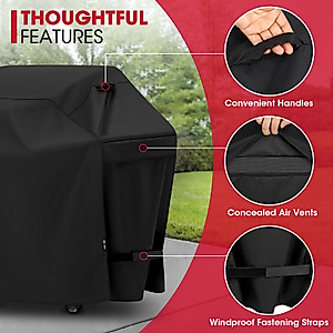 Unicook Grill Cover 55 Inch, Heavy Duty Waterproof Barbecue Gas Grill Cover, Fade and UV Resistant BBQ Cover, Durable Barbecue Cover, Compatible for Weber Char-Broil Nexgrill Grills and More