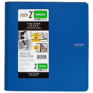 Five Star 2 Inch 3 Ring Binder, Plastic, Color Selected for You, 1 Count (26142)
