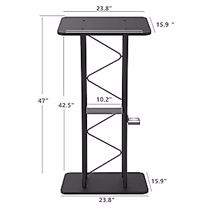FixtureDisplays® Curved Podium, Truss Metal/Wood Pulpit Lectern with A Cup Holder 11568-H