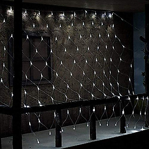 gresonic Net Mesh Lights,320 LEDs 8.2ft x 5.9ft String Lights for Christmas Trees,Bushes,Holiday,Party,Outdoor Wall,Garden Decorations(Cool White)