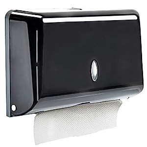 Paper Towel Dispensers, Commercial Toilet Tissue Dispensers Wall Mount Paper Towel Holder C-Fold/Multifold Paper Towel Dispenser for Bathroom, Kitchen(Black)