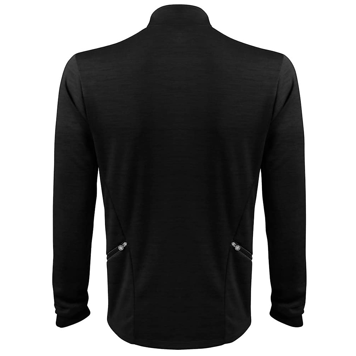 AERO|TECH|DESIGNS | Men's Long Sleeve Merino Wool Jersey | High Collar Performance Wool Blend Pullover | Medium | Black