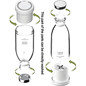 OTPEIR Personal Size Blender, Portable Blender, Battery Powered USB Blender (White)