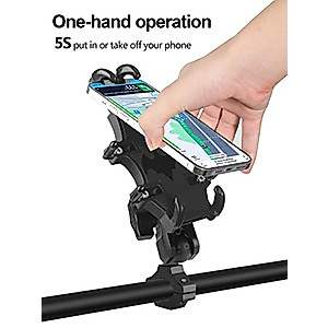 ZIDIYORUO Motorcycle ATV Phone Holder, Aluminum Heavy Duty Phone Mount for Motorcycle Universal 7/8"-9/8" Handlebars, Fit for All iPhone 14 13 12 Pro Max Android Samsung Smart Devices