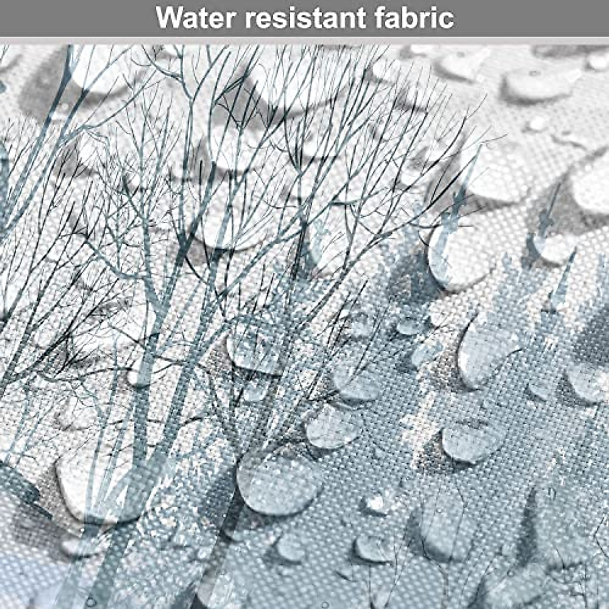 Lunarable Dusty Blue Chair Pad Set of 2, Christmas Theme Snowy Forest Elements Winter Season Landscape, Water Resistant Pillow with Ties Dining Room Kitchen, 15" x 15", Grey Teal Blue Grey