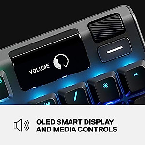 SteelSeries Apex 7 Mechanical Gaming Keyboard – OLED Smart Display – USB Passthrough and Media Controls – Linear , Quiet – RGB Backlit (Red Switch)