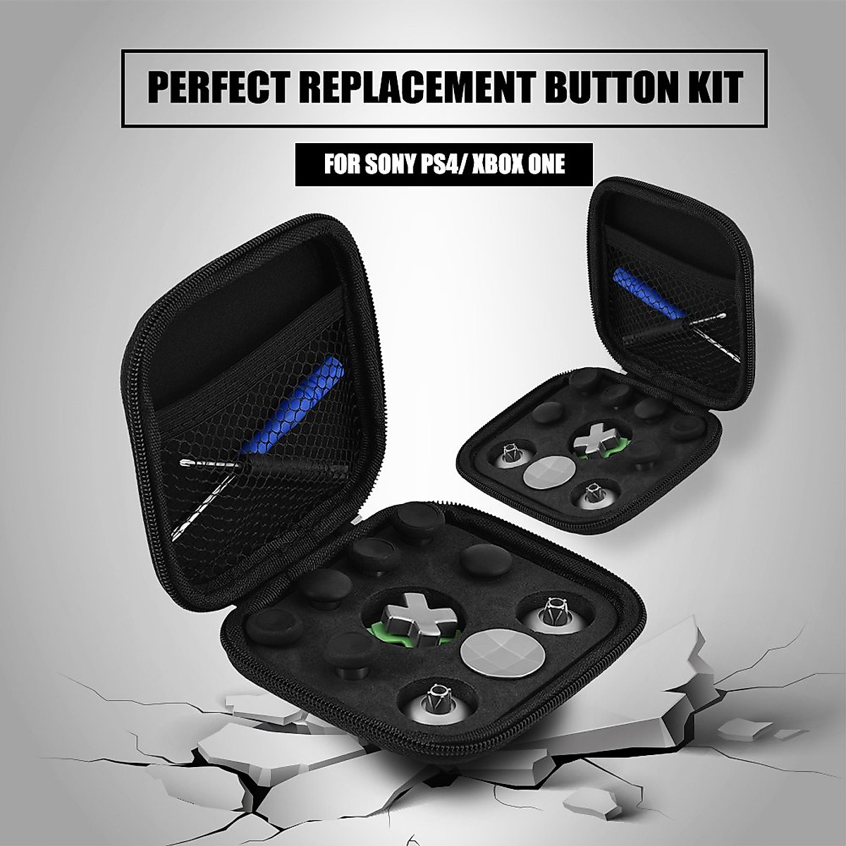 Bewinner Professional Replacement Button Kit with 3 Pairs of Top, Middle and Bottom and 2 Metal Buttons for/ONE Controller