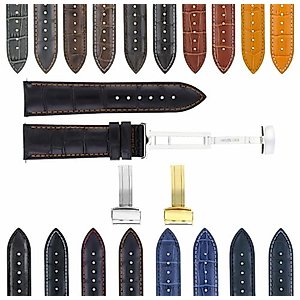 Ewatchparts 17-24MM LEATHER BAND STRAP DEPLOYMENT CLASP BUCKLE COMPATIBLE WITH IWC #1