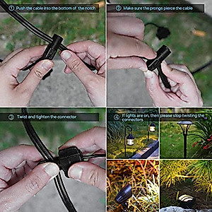 GOODSMANN Landscape Lighting Low Voltage Outdoor 1PK Hanging Path Light 1.1W LED 32 Lumen 2900K Warm White Metal Dual Use Shepherd Hook Pathway Lights Wired 12V AC Sidewalk Light with Cable Connector