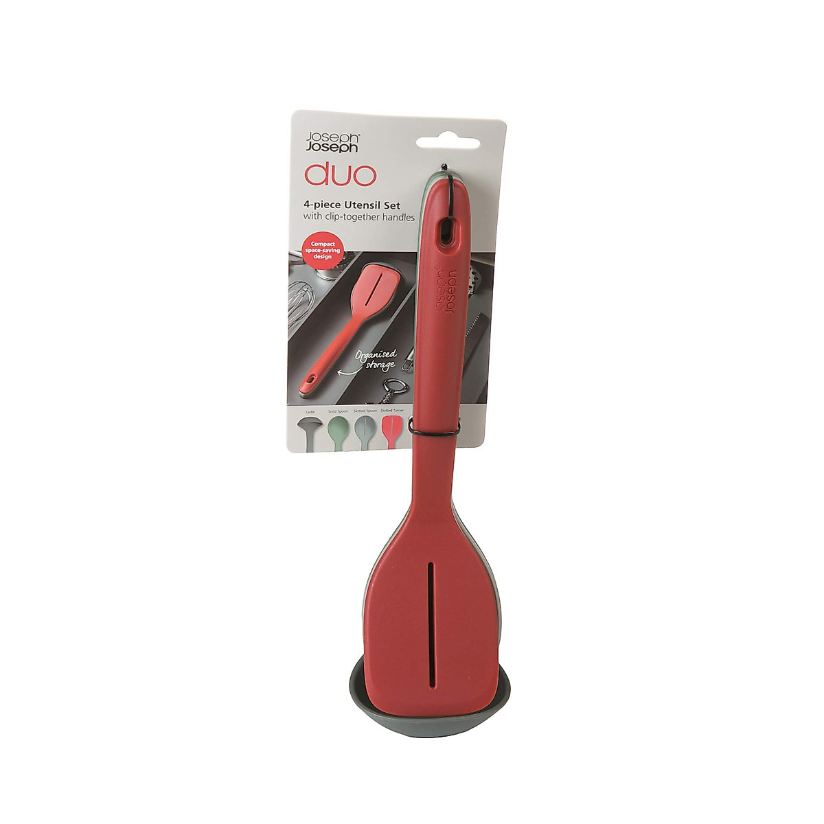 JOSEPH JOSEPH DUO 4 Piece in-Drawer Utensil Set, Plastic