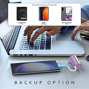 Miady 5000mAh Mini Portable Charger for iPhones, MFI-Certified Portable Phone Charger, Backup Battery Pack Charger Compatible with iPhone 14/13/12/11/X/XS/XR/8/7/6/5 Series (Cream Purple)