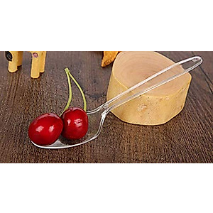 500Pcs 3 Inch Clear Mini Plastic Spoons Disposable Tasting Spoon Scoops for Dessert Ice Cream Appetizer Cake Spices Food Supply