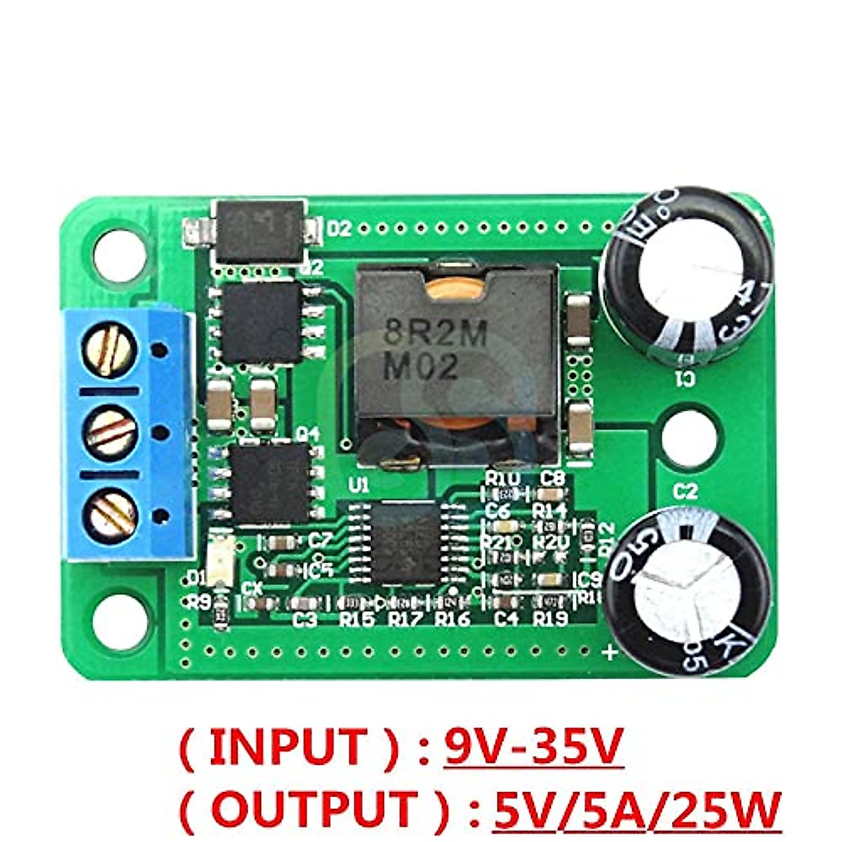 24V/12V to 5V/5A 25W DC-DC Buck Step Down Power Supply Module Synchronous Rectification Power Converter Replace LM2596S