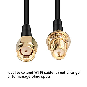 traderplus 3-Pack 10FT RP-SMA Male to Female Extension Cable WiFi Router Antenna Extender