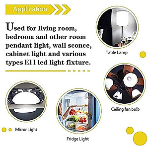 通用 E11 led Bulb 75w 100w Halogen Bulbs Replacement, JD T4 e11 Mini Candelabra Base 110V 120V 130 Voltage Input Light Bulbs, Pack of 4 (Daylight 6000K)
